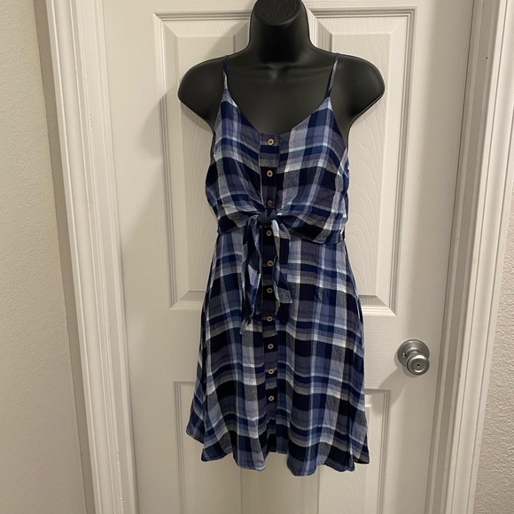 Universal Thread | Dresses | Flannel Plaid Dress With Front Tie | Poshmark